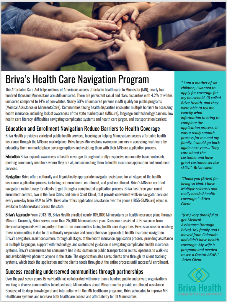 MNsure Program – Briva Health: Health Insurance Enrollment Assistance ...